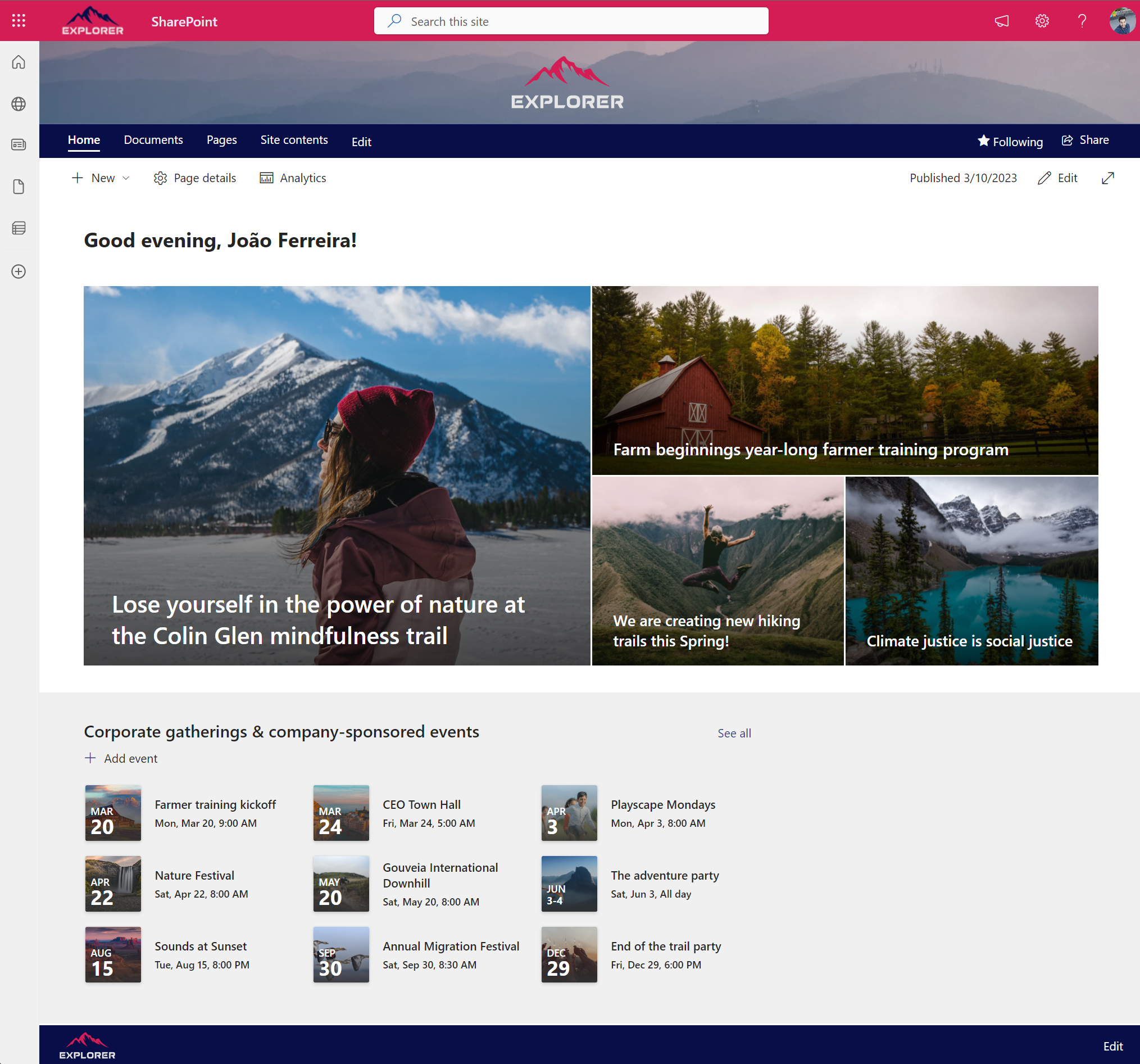 Building a SharePoint intranet with ChatGPT and Bing - Events calendar - HANDS ON SharePoint